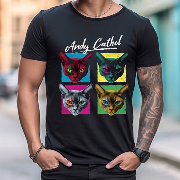Tops | Angry Cats Tshirt Colorful Pop Art Cat Shirt Cool Shirt For Cat ...